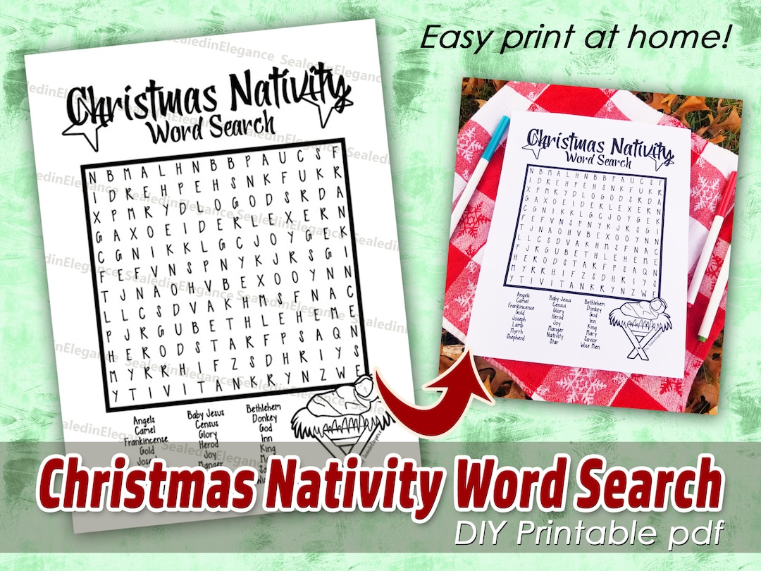 Nativity Christmas Word Search, Religious Christmas Activity, Religious ...