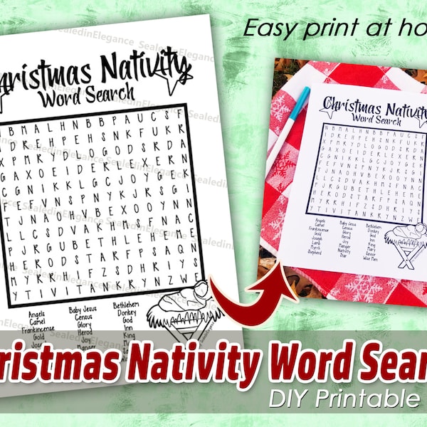 Religious Christmas Word Search - Etsy