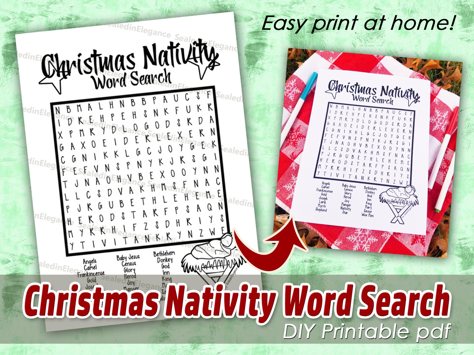Nativity Christmas Word Search, Religious Christmas Activity, Religious ...