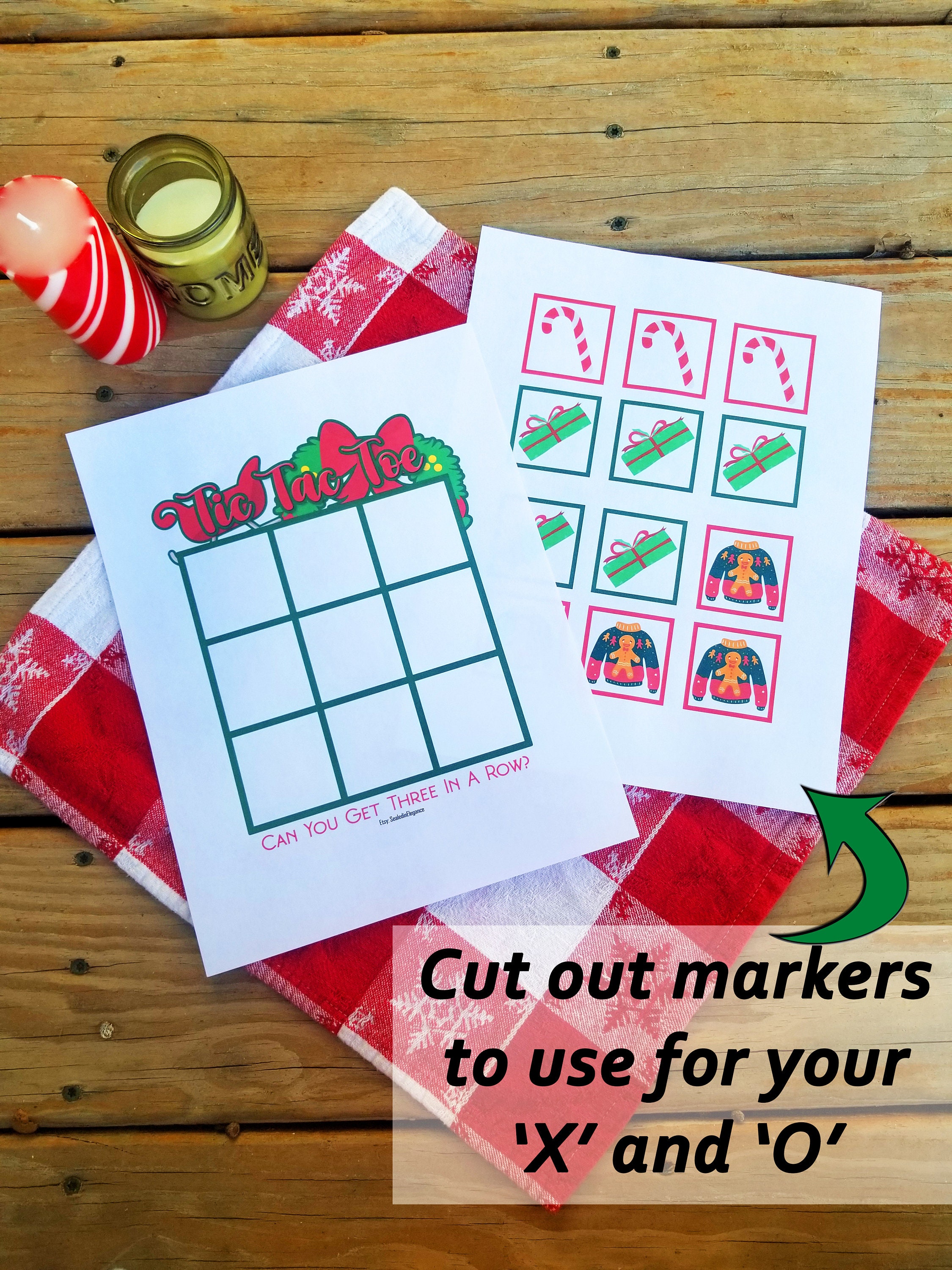 Christmas Tic-tac-toe Game Set, Printable Tic-tac-toe, Kids Christmas ...