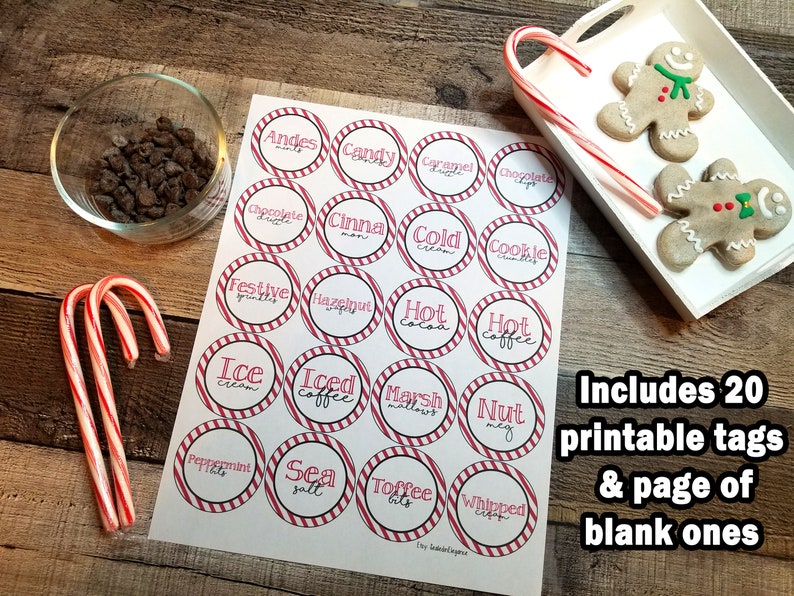 Hot Cocoa Bar Tags, Printable Christmas Hot Cocoa Bar Labels, Coffee ...