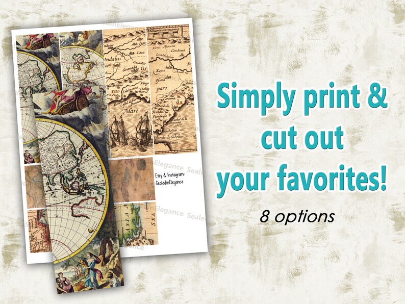 Old Map Printable Bookmarks, Vintage Bookmarks, Printable Bookmarks ...