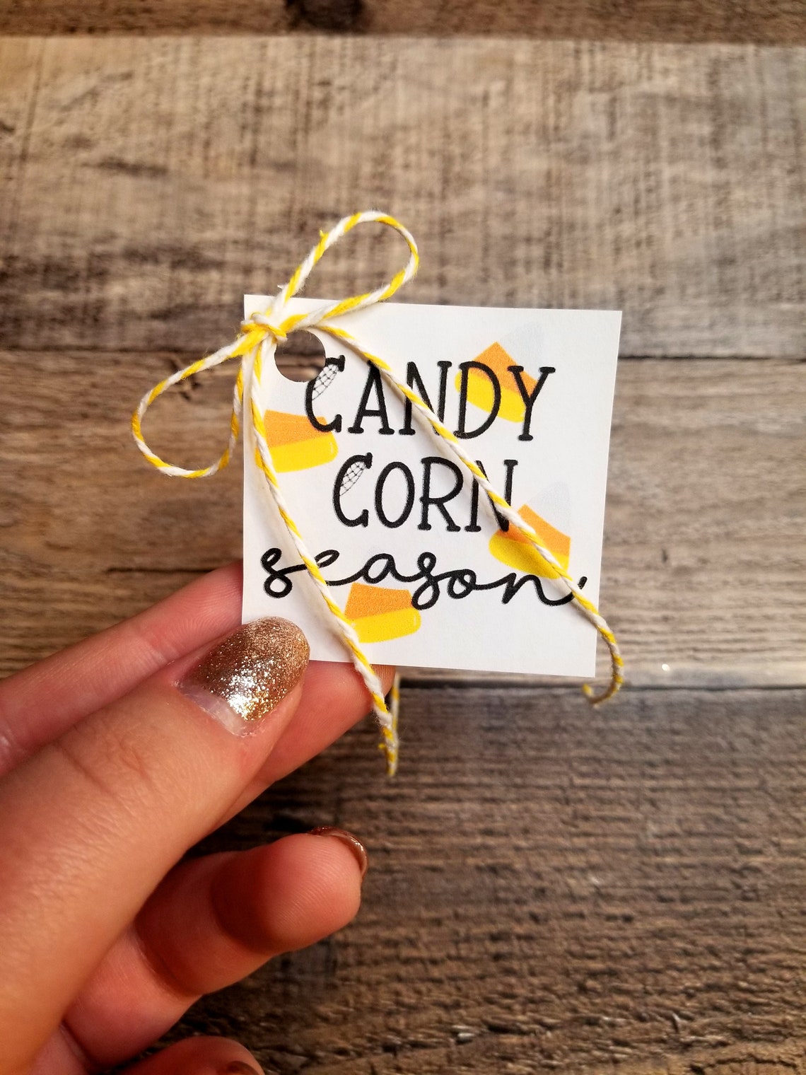 Printable Candy Corn Cookie Tags, 2" Square Cookie Tags, Halloween Gift ...