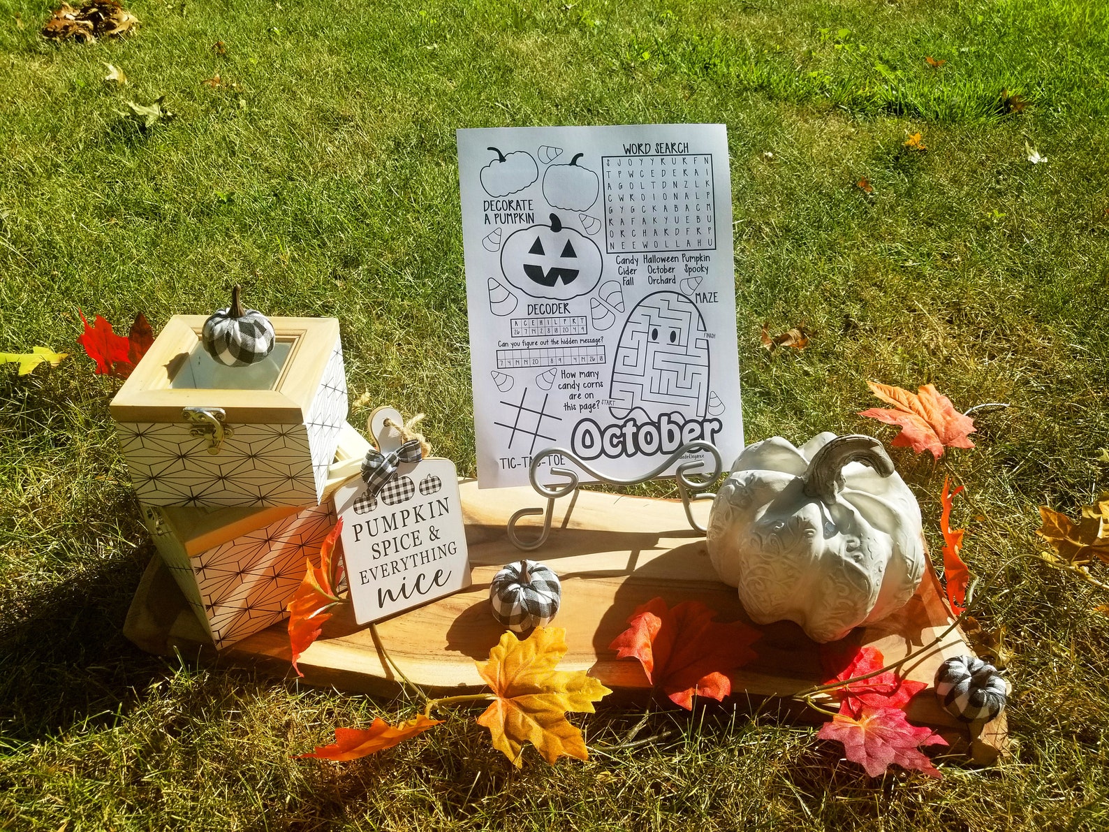 October Spooky Activity Sheet, Fall Kids Activities, Halloween ...