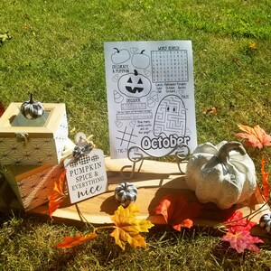 October Spooky Activity Sheet, Fall Kids Activities, Halloween ...
