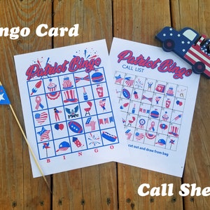 Printable USA Patriotic Bingo Set, 4th of July Bingo, Instant Download ...