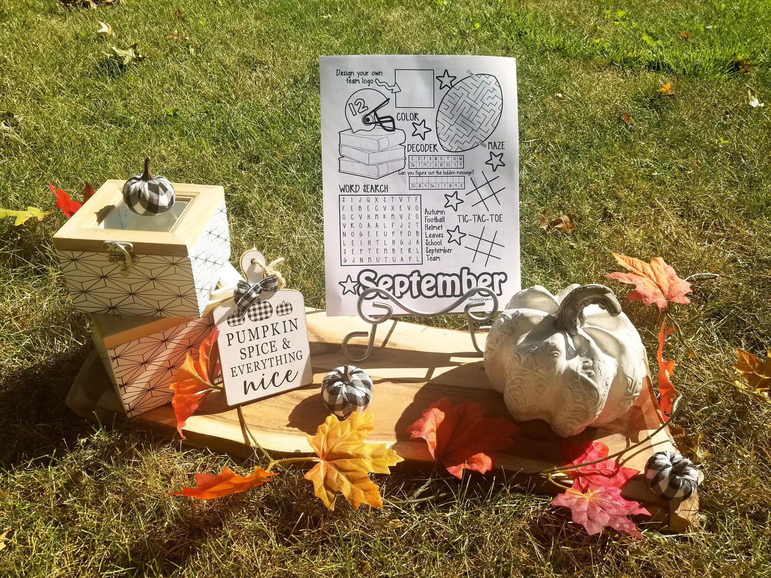 September Football Fun Activity Sheet, Fall Kids Activities, Fall ...