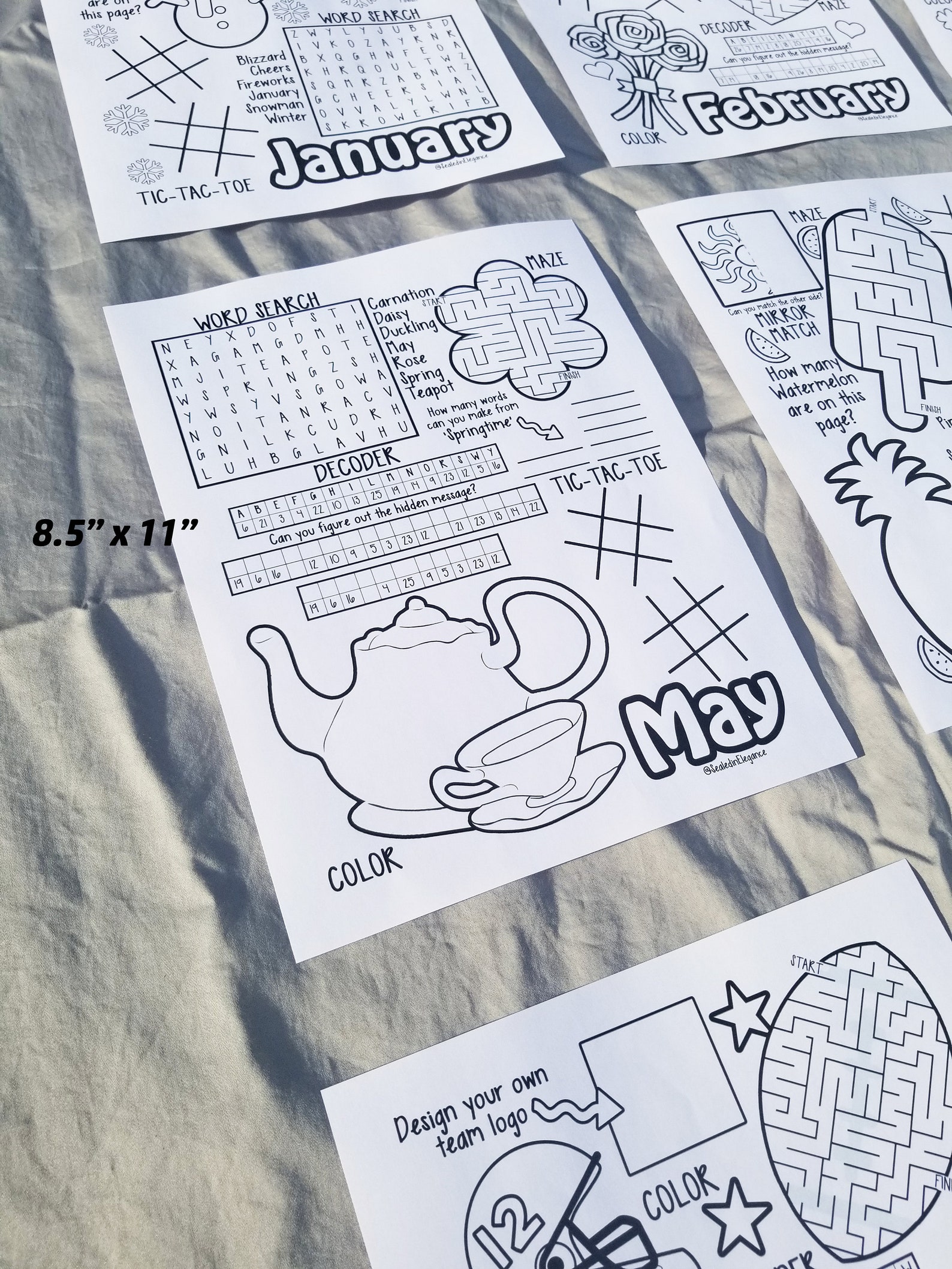 Monthly Activity Sheets, Kids Activities, Waiting Room Activities ...