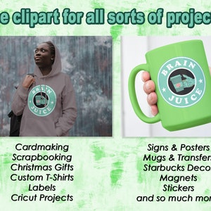 Brain Juice Clipart, Starbucks Clipart, Files for Cricut, Zombie Drink ...