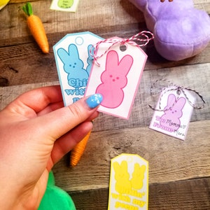 Easter Peeps Gift Tags, Spring Themed Labels, Peeps Card, Spring Gift ...