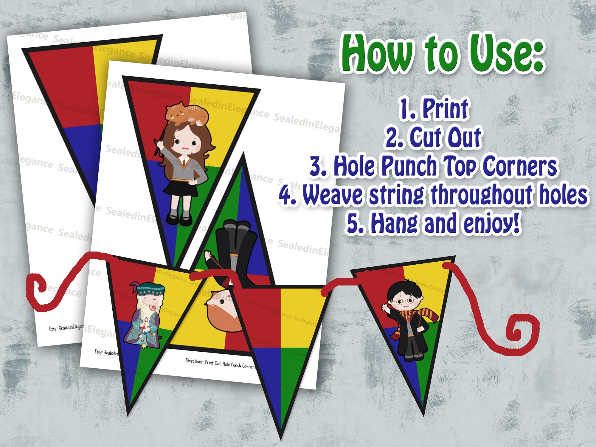 Printable Magic School Bunting Flags, Instant Download, Magical World ...