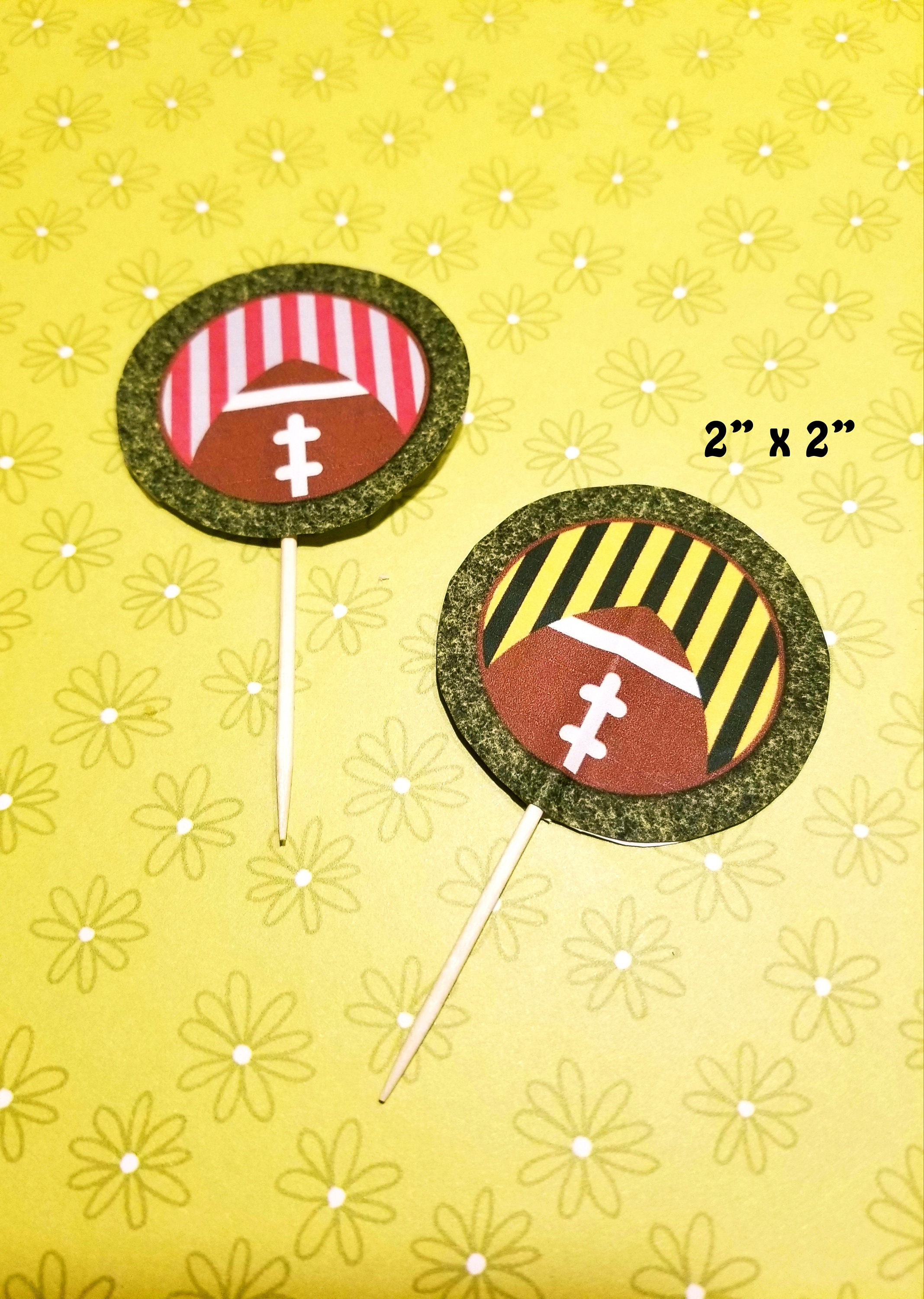 Custom Football Cupcake Toppers, Custom Football Team Cupcake Toppers ...