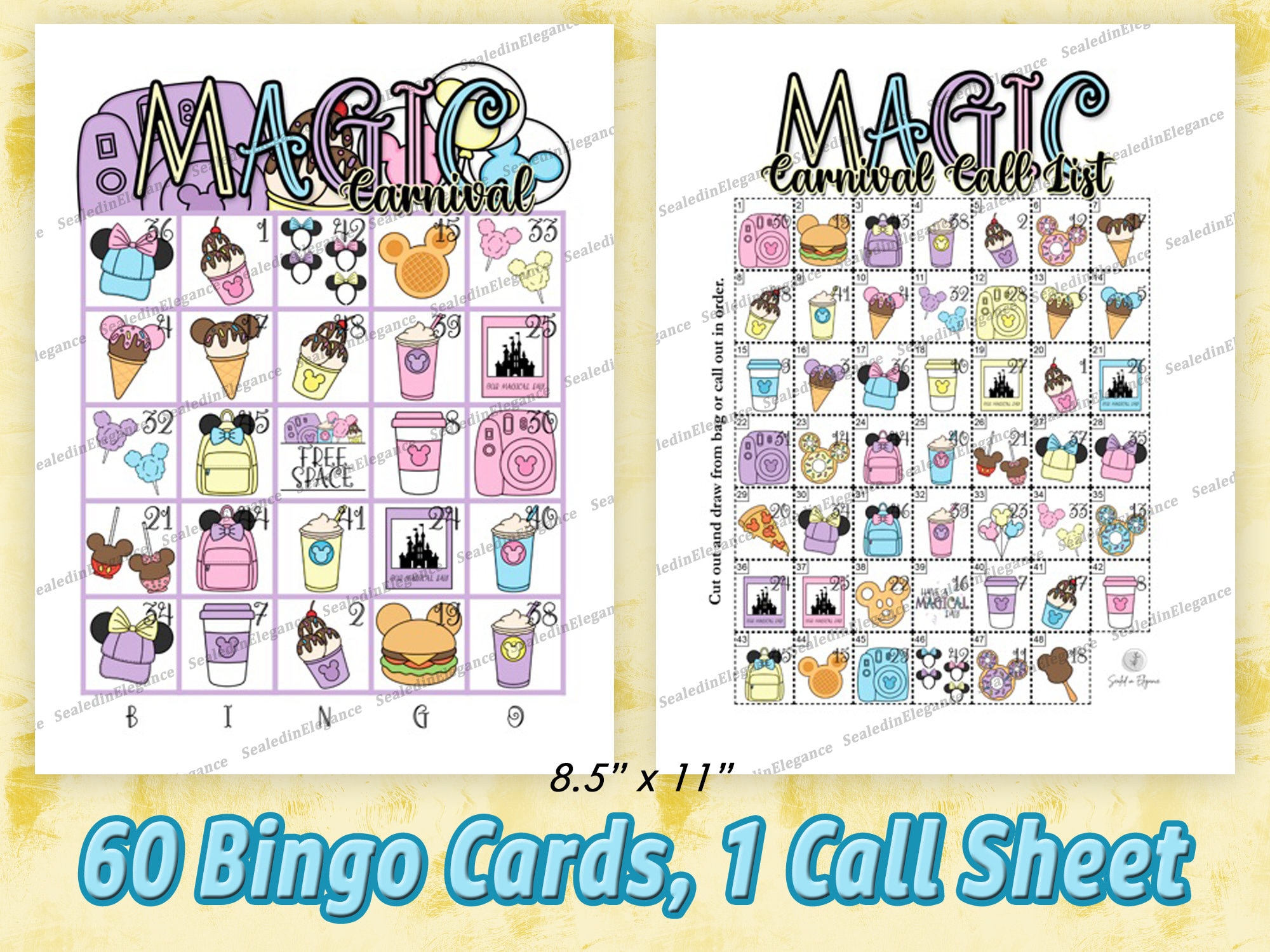Magic Carnival Bingo Set, Magical World Bingo Set, Magical Party Games ...