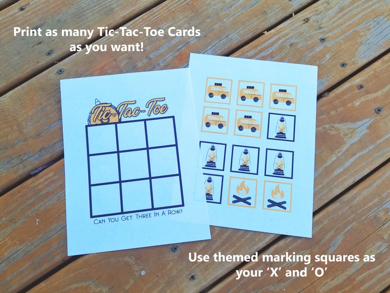 Camping Themed Tic-tac-toe Game, Printable Camping Tic-tac-toe, Camping ...