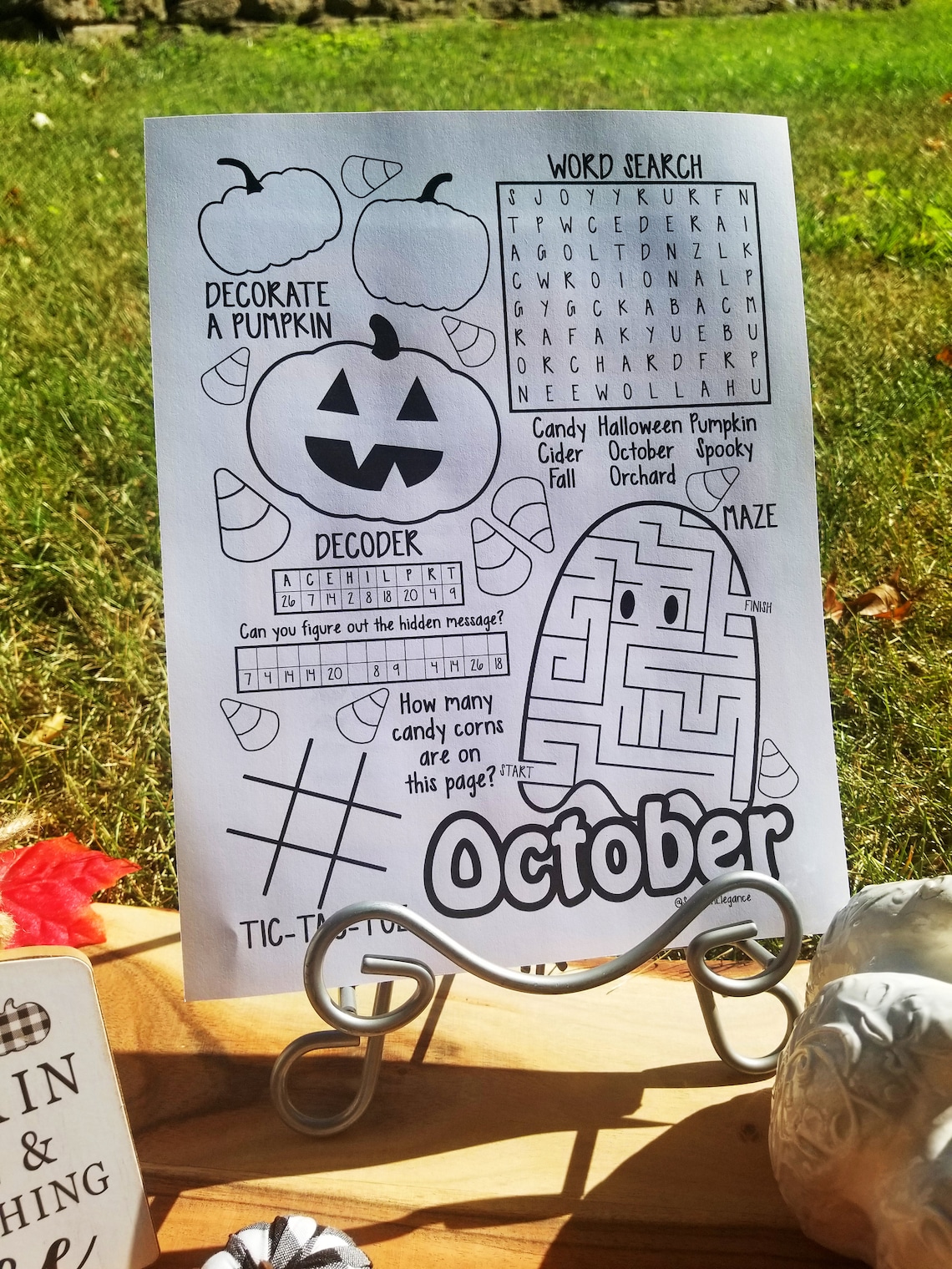 October Spooky Activity Sheet, Fall Kids Activities, Halloween ...