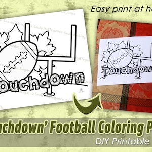 Football Touchdown Coloring Page, Fall Coloring Page, Tailgate Coloring ...