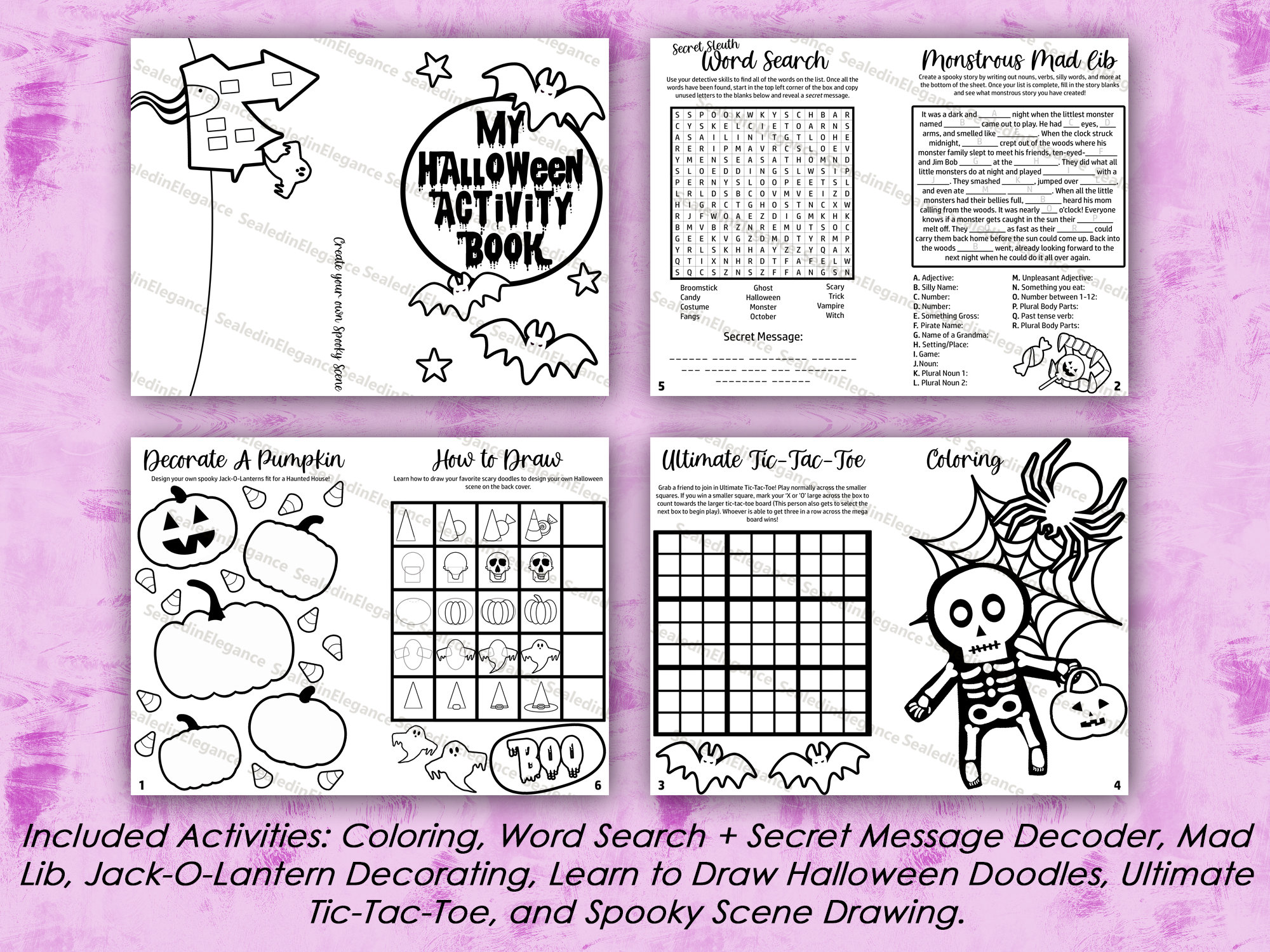 Halloween Activity Book, Printable Halloween Kids Activities, Halloween ...