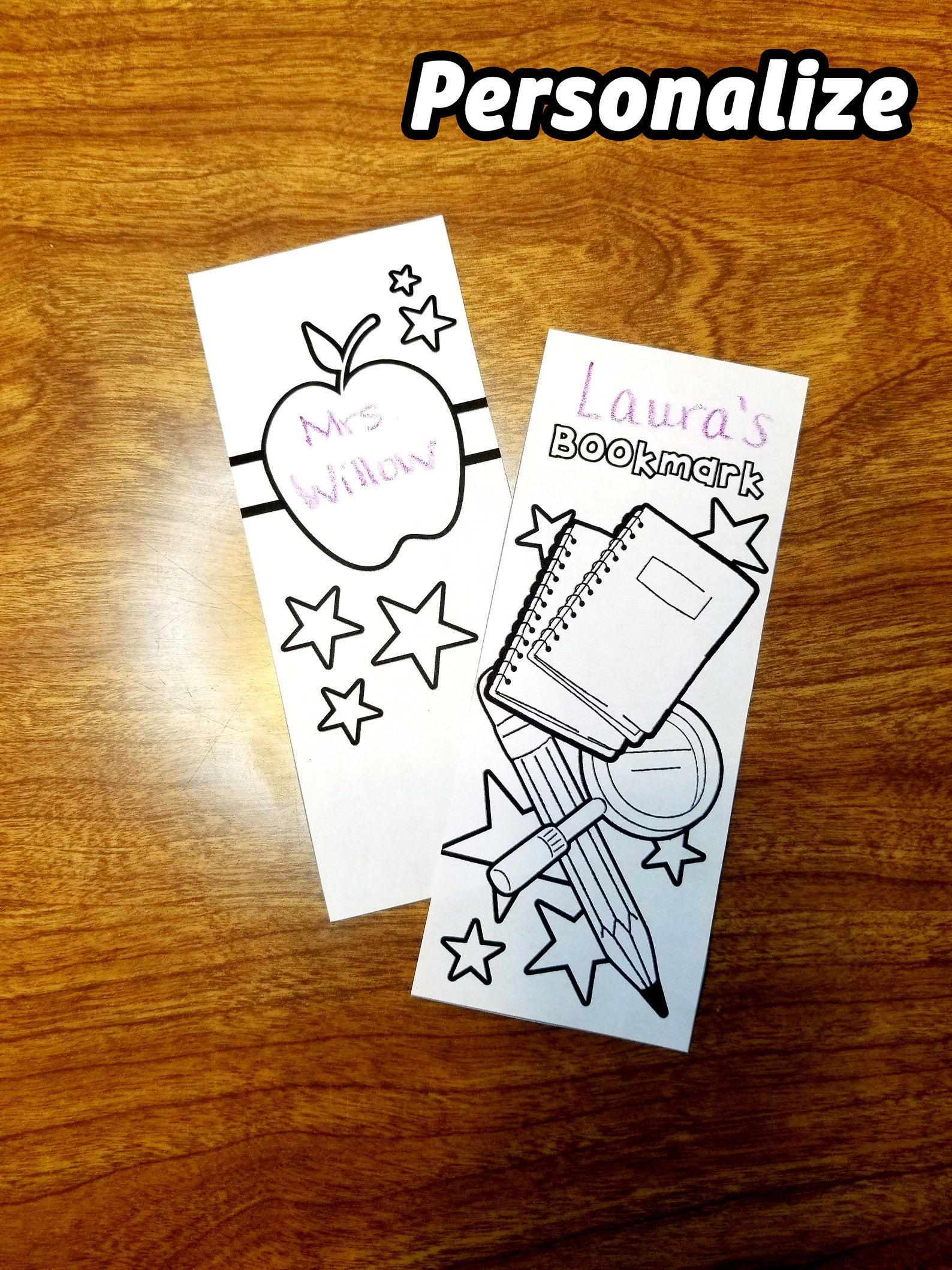 Coloring Back to School Bookmarks, Teacher Printable, Instant Download ...