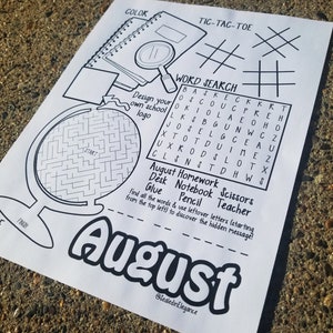 August Back to School Activity Sheets, Kids Activities, Waiting Room ...
