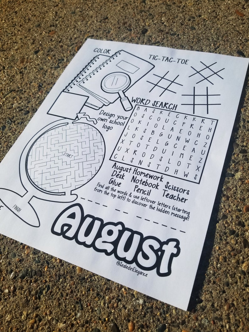 August Back to School Activity Sheets, Kids Activities, Waiting Room ...