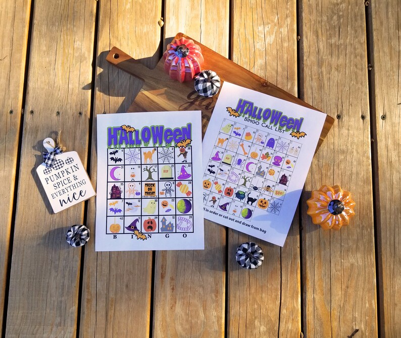 Halloween Bingo Set, Fall Bingo, Instant Download, Halloween Party ...