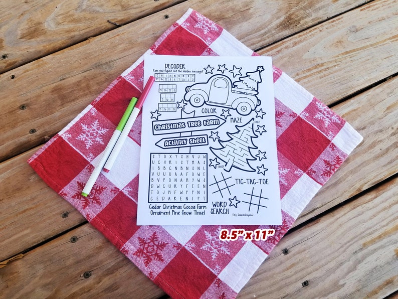 Christmas Tree Farm Activity Sheet, Christmas Activity Sheets, Holiday ...