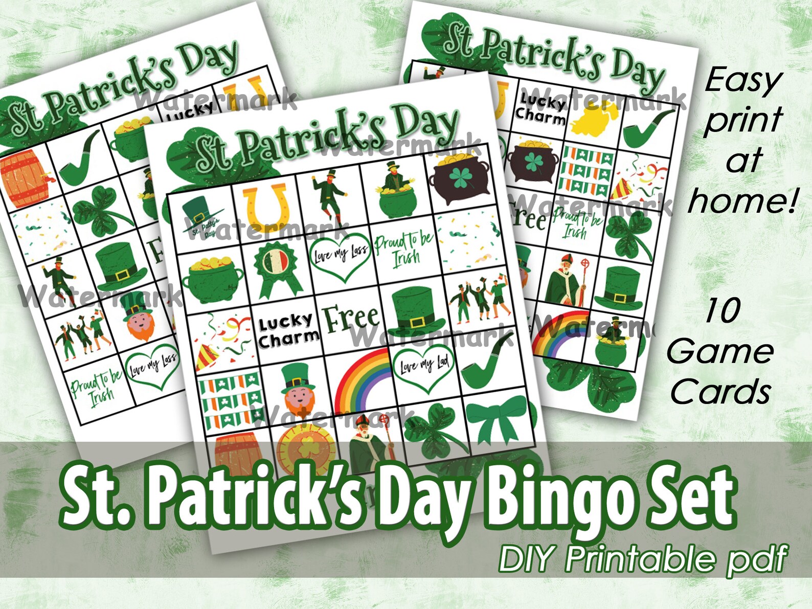 Printable St Patrick's Day Bingo Set St Patrick's Day | Etsy
