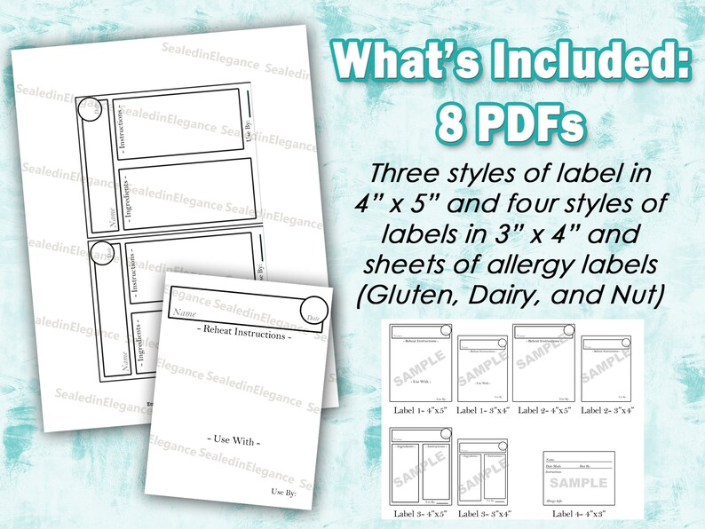 Freezer Meal Labels, Printable Meal Prep Label, Meal Preparation Labels ...