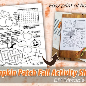 Fall Pumpkin Patch Activity Sheet, Fall Kids Activities, Fall Classroom ...