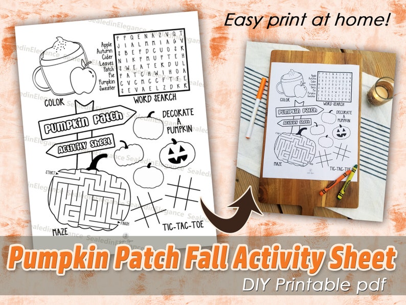 Fall Pumpkin Patch Activity Sheet, Fall Kids Activities, Fall Classroom ...