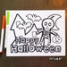 Happy Halloween Coloring Page, Fall Coloring Page, Halloween Coloring ...