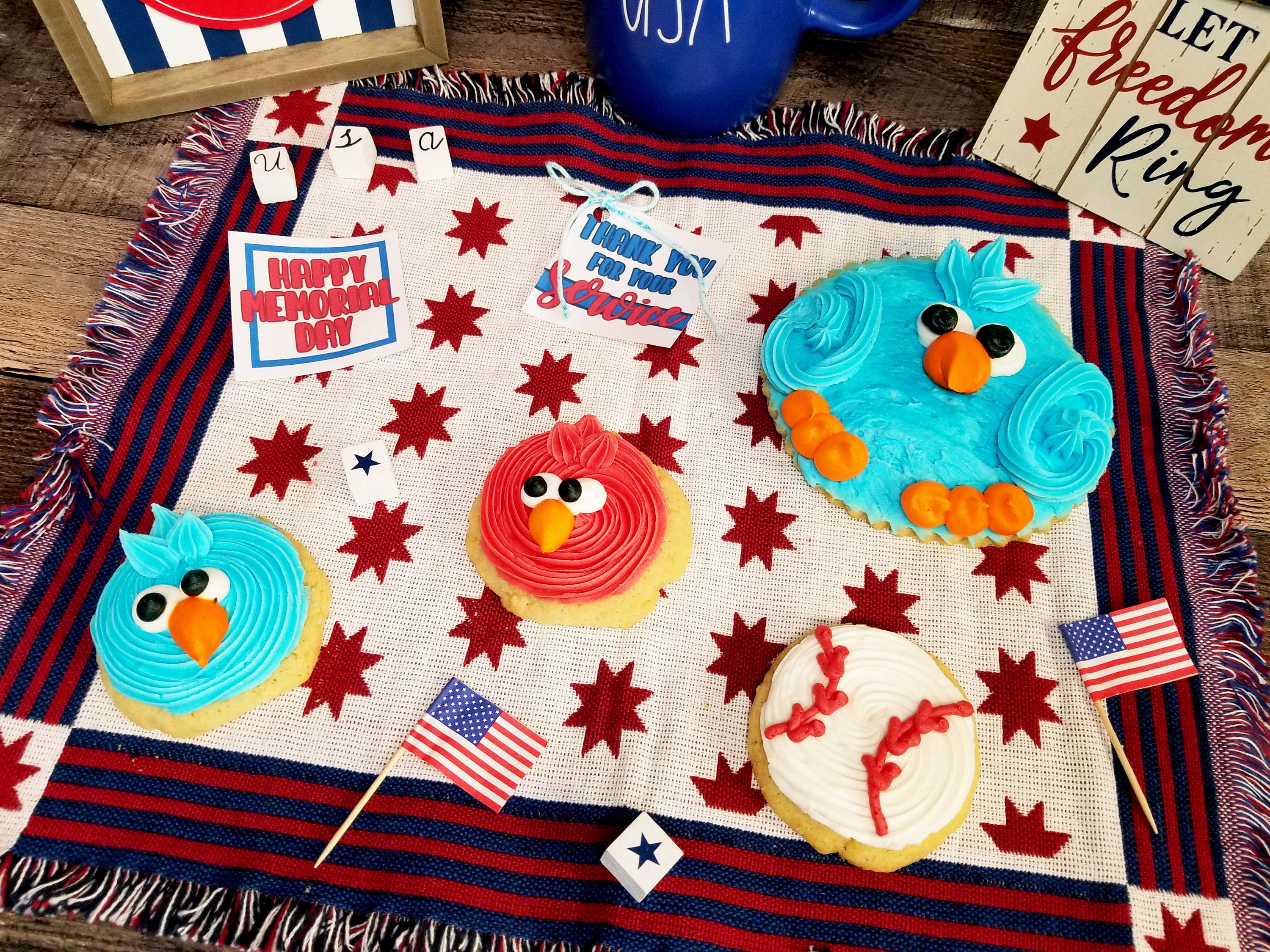 Printable Patriotic Cookie Tags, 2.5" Square Cookie Tags, Independence ...