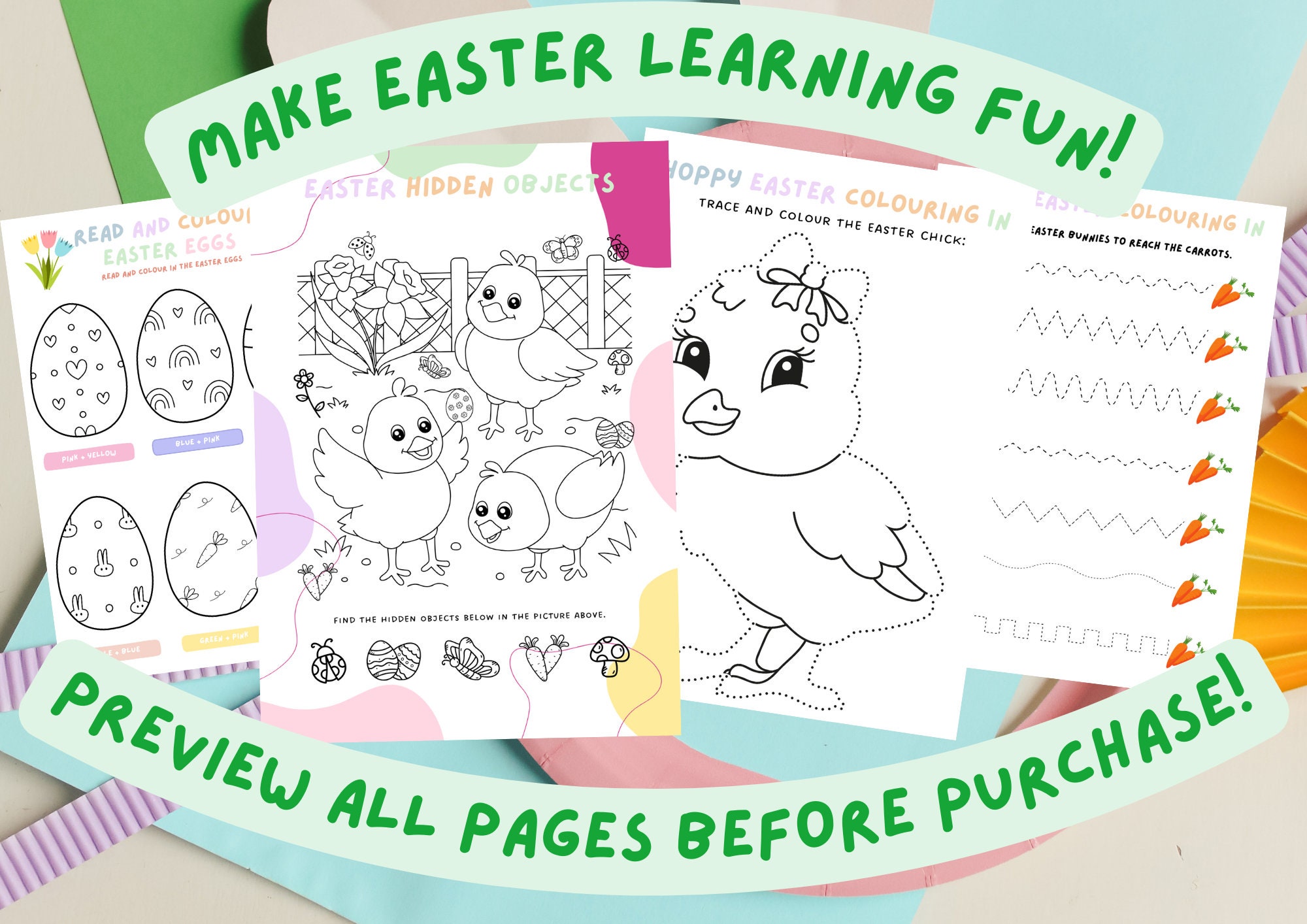Easter Colouring Pages for Kids, Toddlers Activity Coloring in Book ...