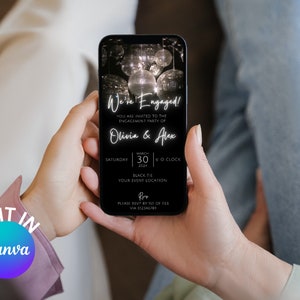 Silver Engagement Party Disco Invitation Template, Disco Ball Digital ...