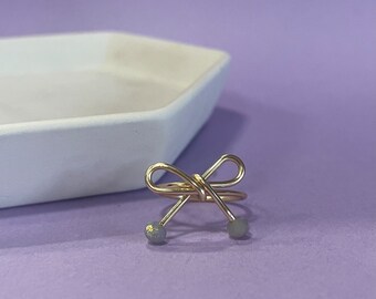Rose Gold Bow Tie Ring - Etsy