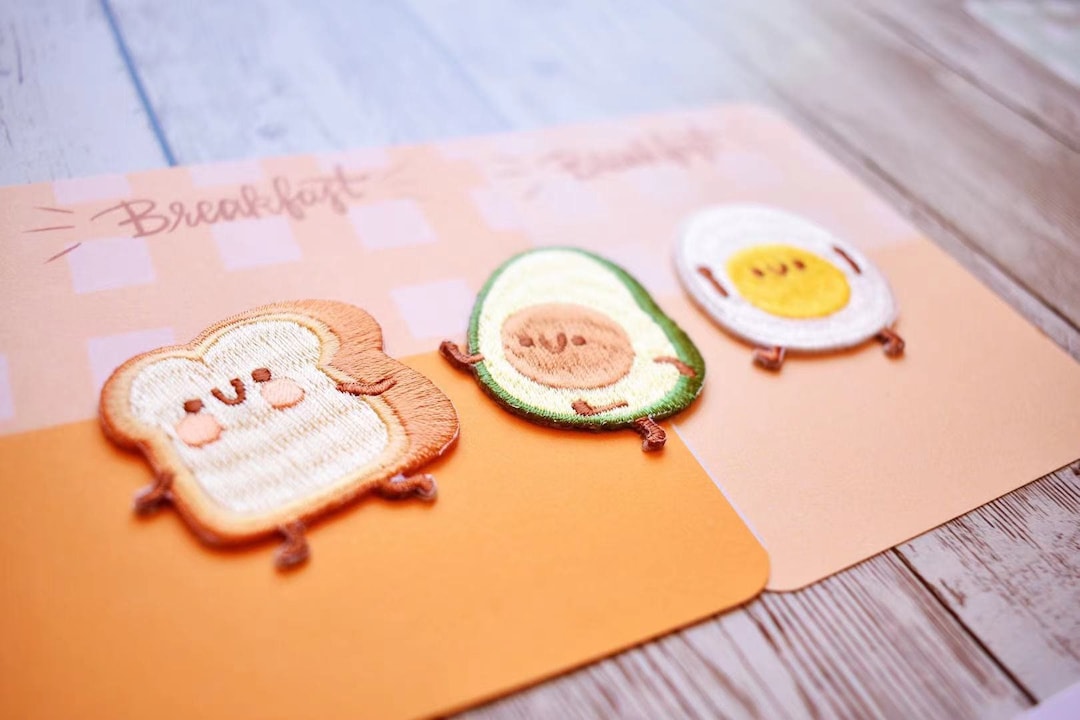 Cute Food Embroidery Patches - Avocado, Egg, Toast - DIY Applique - Etsy