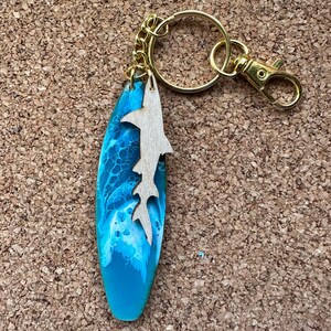 Surfboard Keychain ~ Ocean Theme Bag Charm With Clasp ~ Surf Beach ...