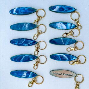 Surfboard Keychain ~ Ocean Theme Bag Charm With Clasp ~ Surf Beach ...