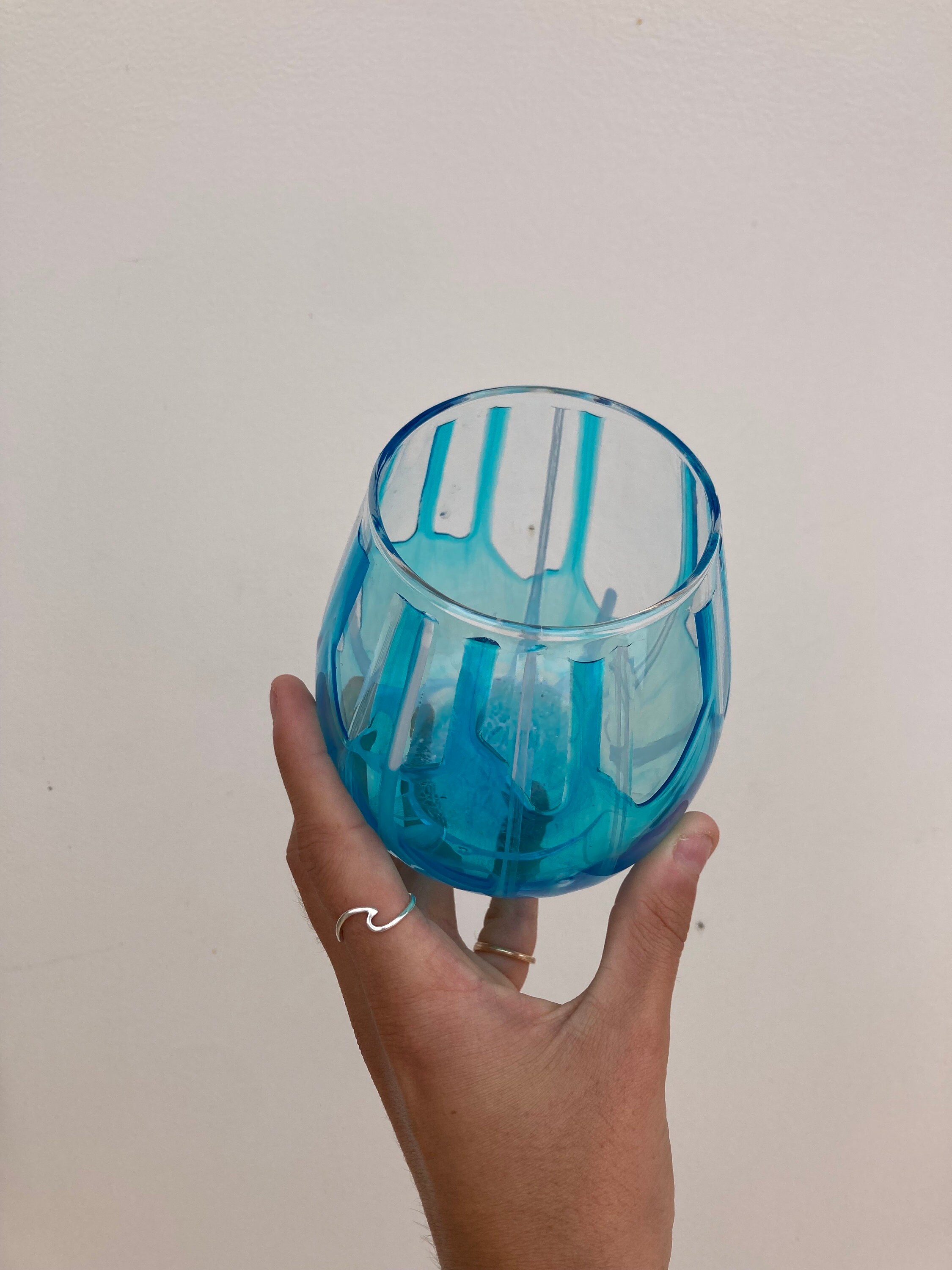 Ocean Wave Stemless Wine Glass Drippy Beach Theme Resin - Etsy