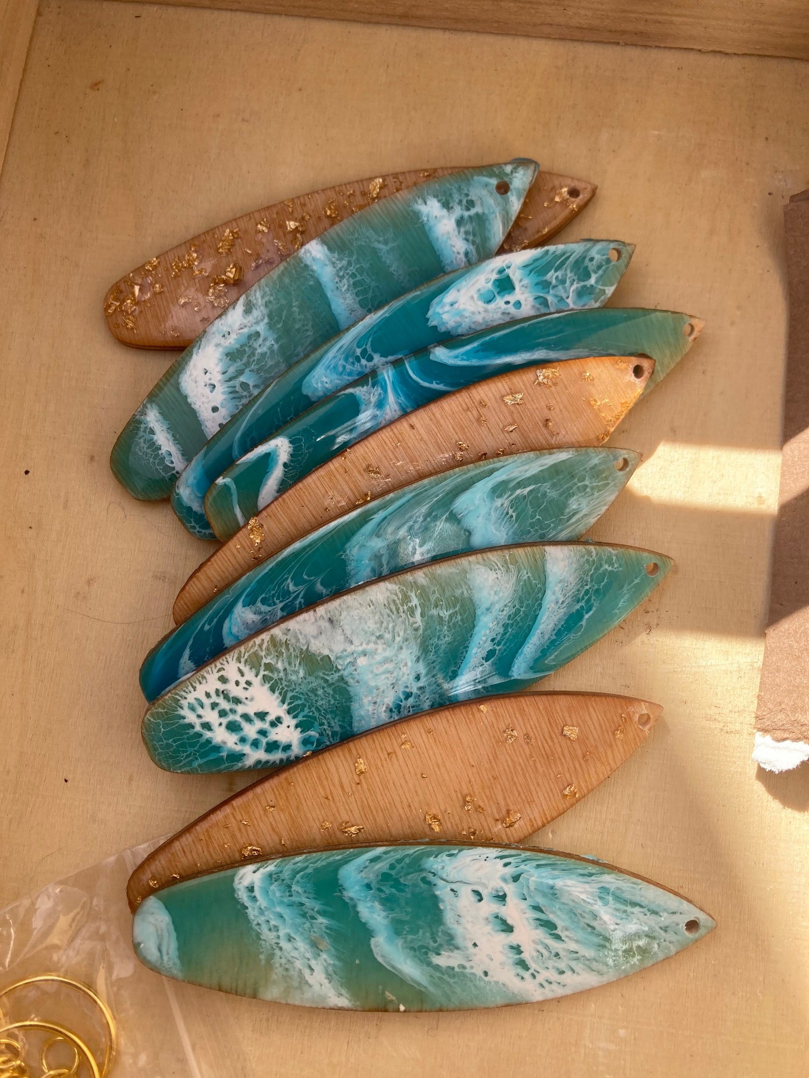 BULK 30 Surfboard Keychain Ocean Theme Surf Beach Tropical Style Wood ...