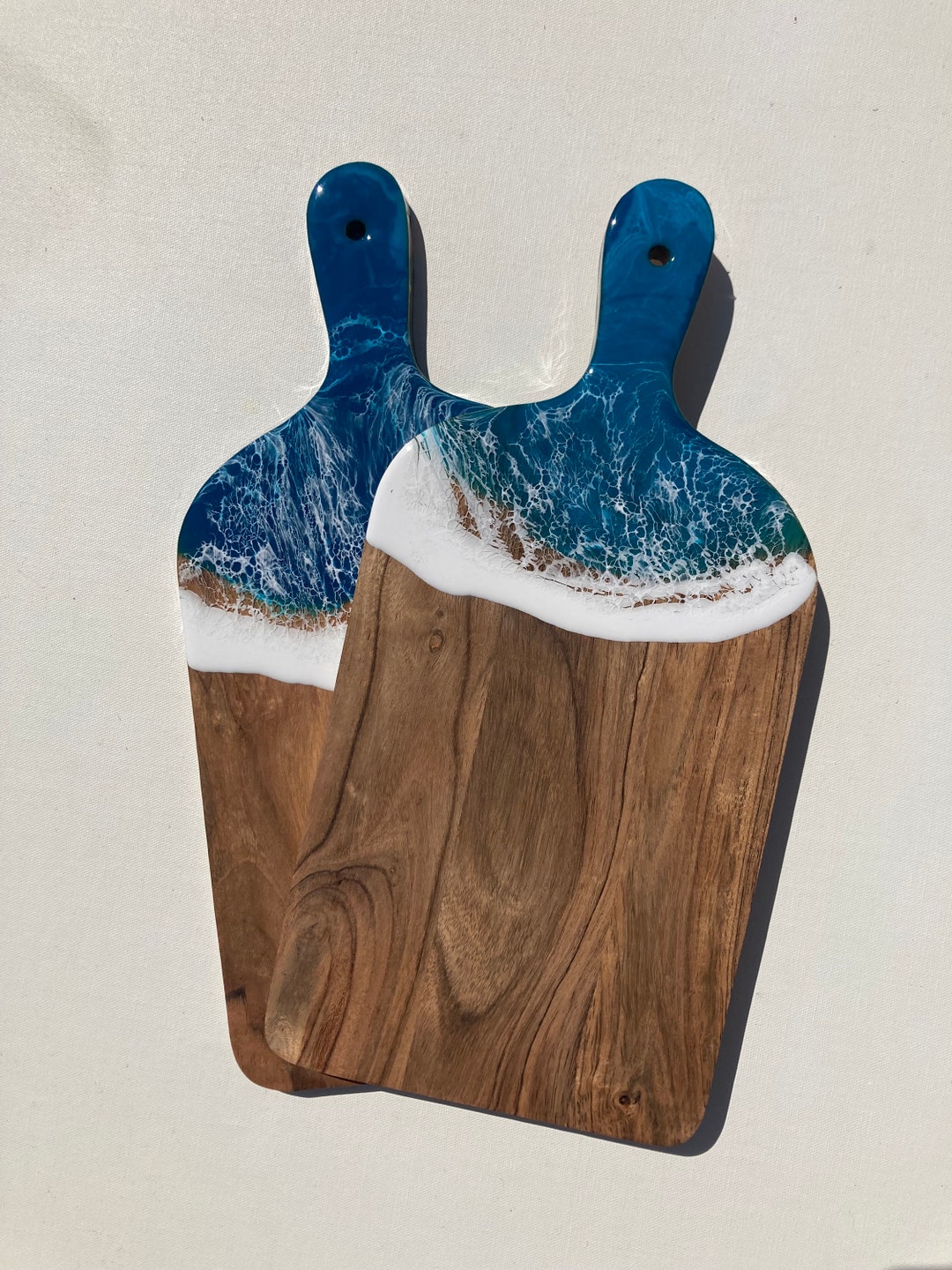 Wave Charcuterie Board ~ Wooden Ocean Resin Hanging Cheese Board ...