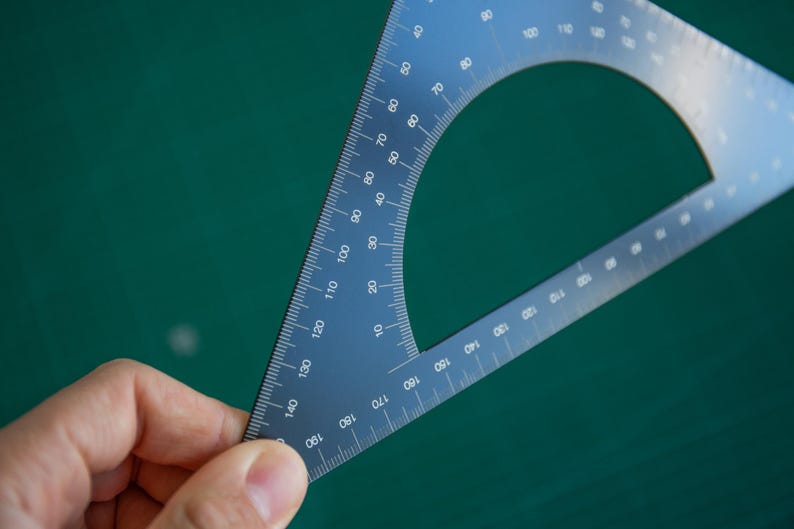 Black Stainless Steel Laser Cut Set Square 200mm Markings, Internal ...
