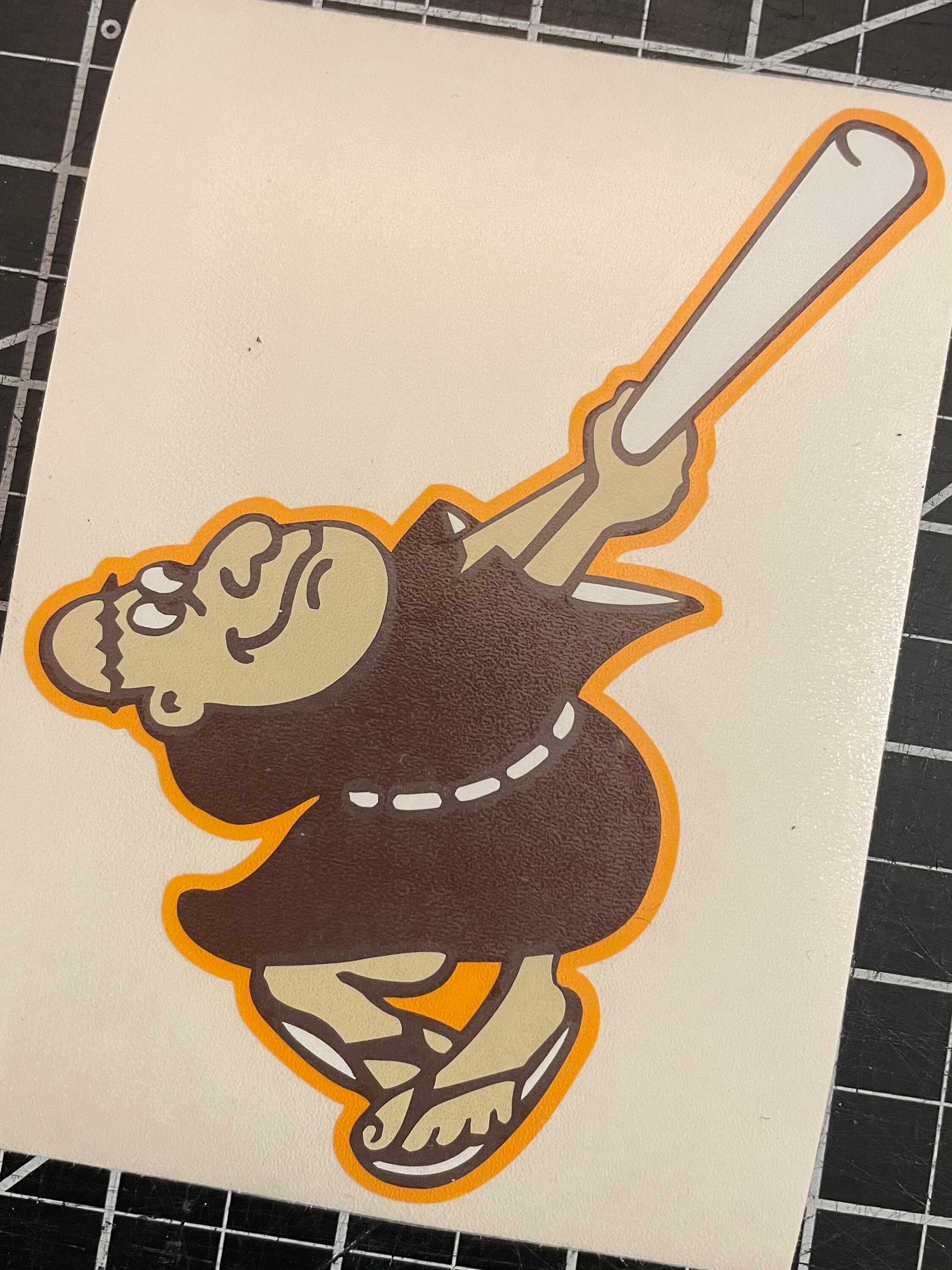 San Diego Padres Swinging Friar 4 Color Vinyl Sticker Decal Etsy