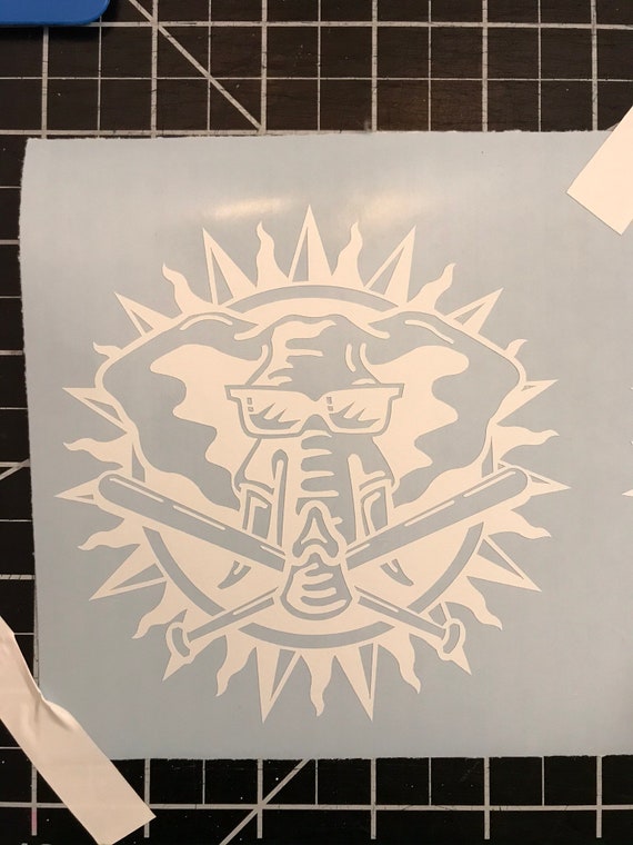 Oakland Athletics Stomper sun logo vinyl sticker decal | Etsy