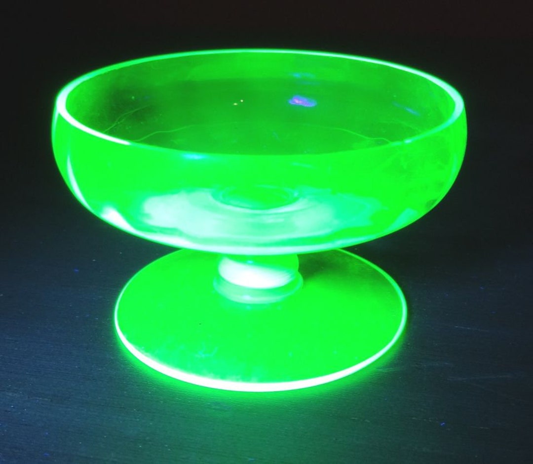 Vaseline/uranium Glowing Glass Open Salt Dip, Cellar, Dish - Etsy