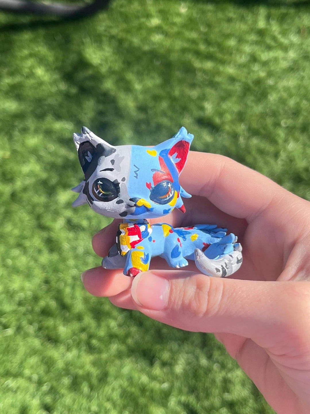 Colorful Painted Lps Custom Short Hair Cat - Etsy