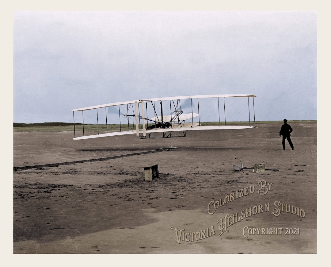 Colorized History Photo Poster Print: Aviation Pioneers Wright Brothers ...