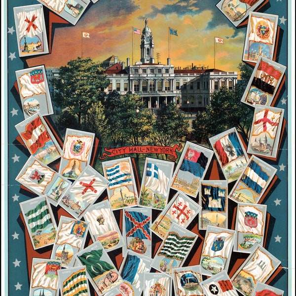 Around the World Flags Poster - Etsy