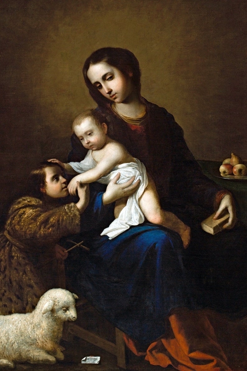 Historical Poster: Virgin Mary With Child Jesus Christ and - Etsy
