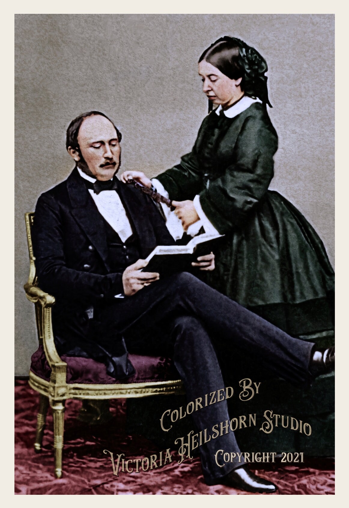 Colorized History Photo: Britain's Queen Victoria with | Etsy